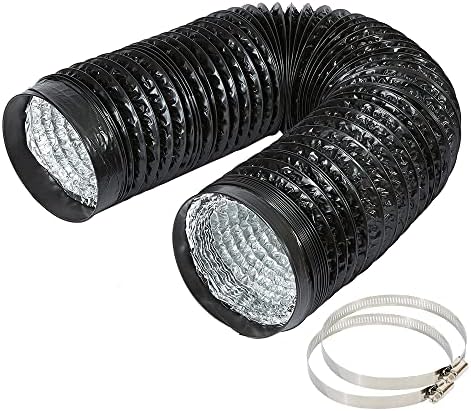 Dryer Duct Hose 4 inch by 12 Feet, Abuff Flexible 4-Layers Aluminum ...