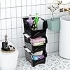 Amazon.com: Teyyvn 3-Pack Plastic Stackable Storage Bins, Black ...