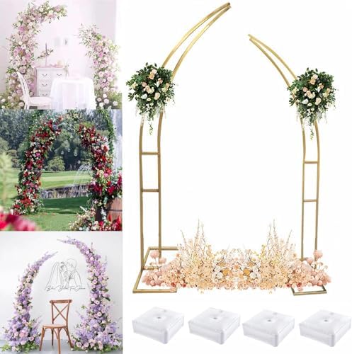 Amazon.com : MOQNISE 2PCS Wedding Arch Stand, Half Moon Arch Stand 2M ...