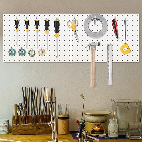 Amazon.com: Ultrawall 2 Pcs Metal Pegboard Wall Panels, Peg Boards for ...