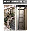 5-Rung Window Well Ladder, Heavy Duty Steel Basement Egress Ladder ...