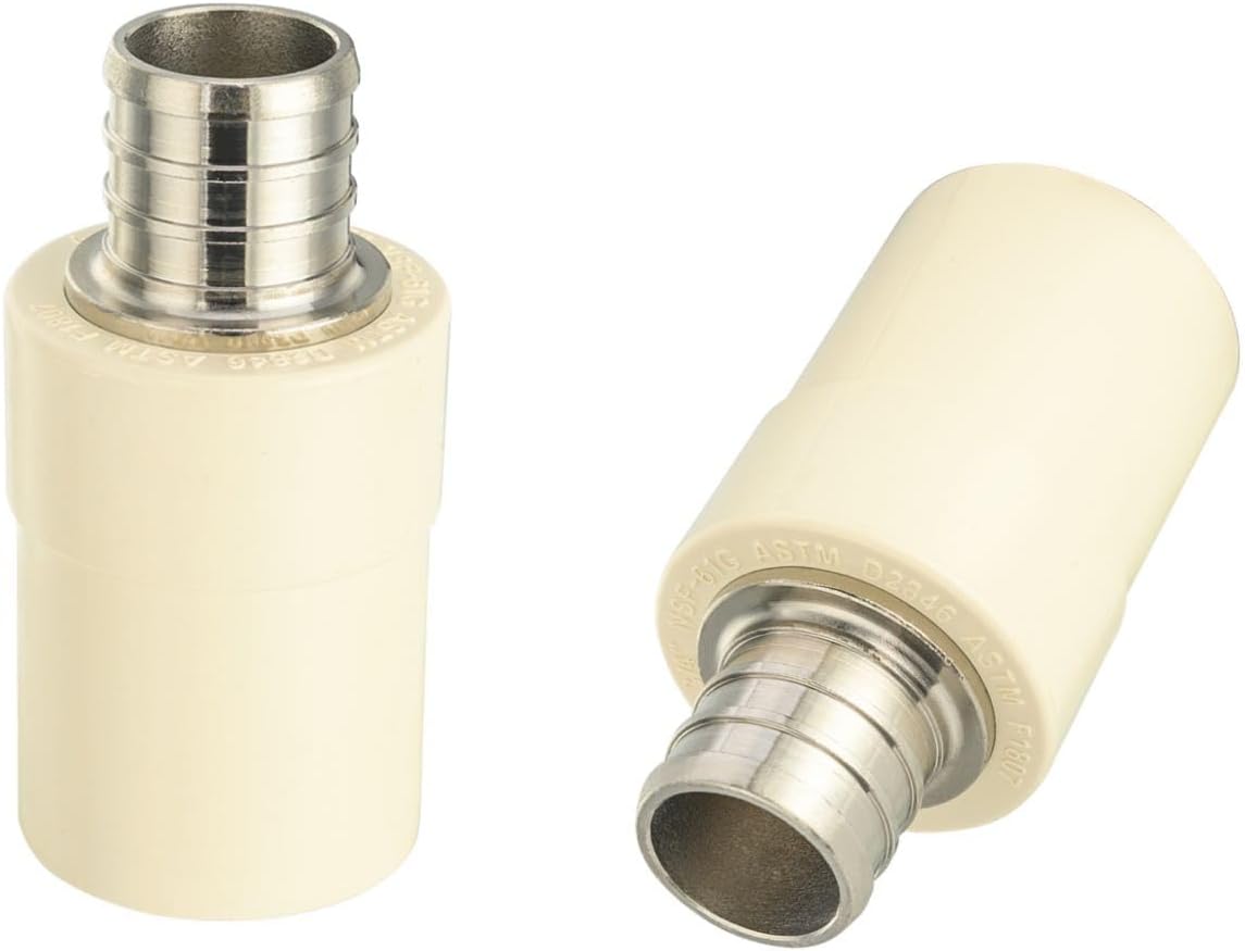 10 PIECES XFITTING 1/2" PEX X 1/2" CPVC COUPLING, TRANSITION COUPLING ...