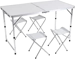 Amazon.com: ilkqeppe Folding Table, Outdoor Folding Table Heavy Duty ...