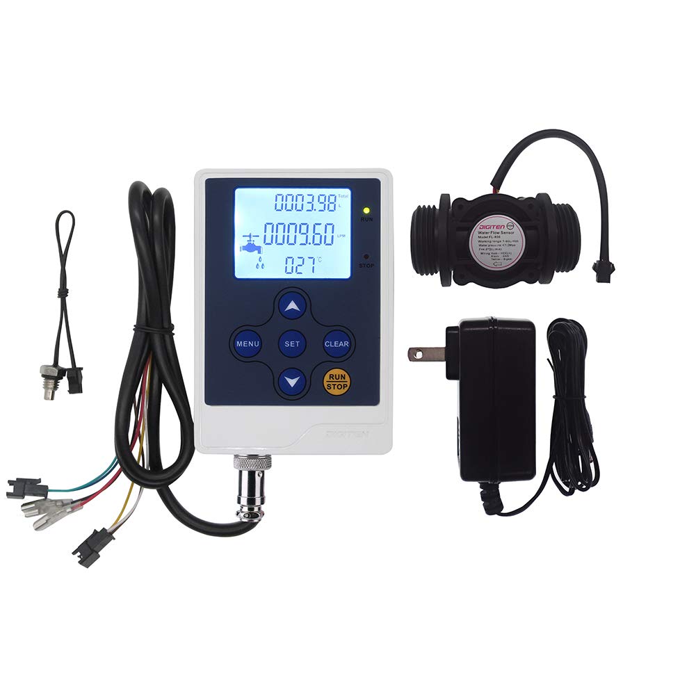 DIGITEN LCD Display Water Flow Control Meter Liquid Quantitative ...