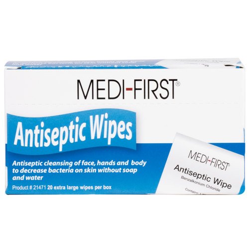 Amazon.com: Medi-First Antiseptic Wipes Extra Large 20/Box : Industrial ...
