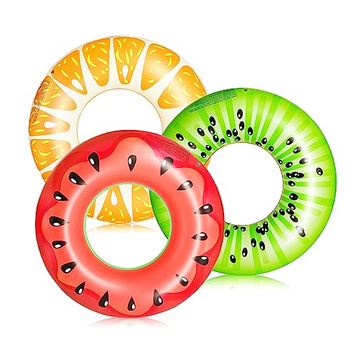 Newthinking Swim Rings for Kids Adults, Inflatable Pool Float Fruits ...