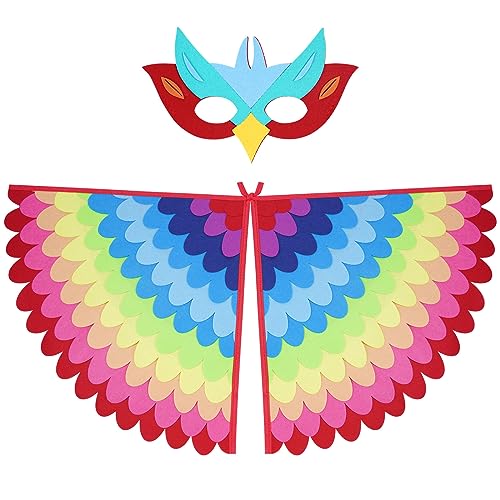 URAQT Felt Bird Capes Wings, Kids Bird Wings Costume Set with Felt Eye ...