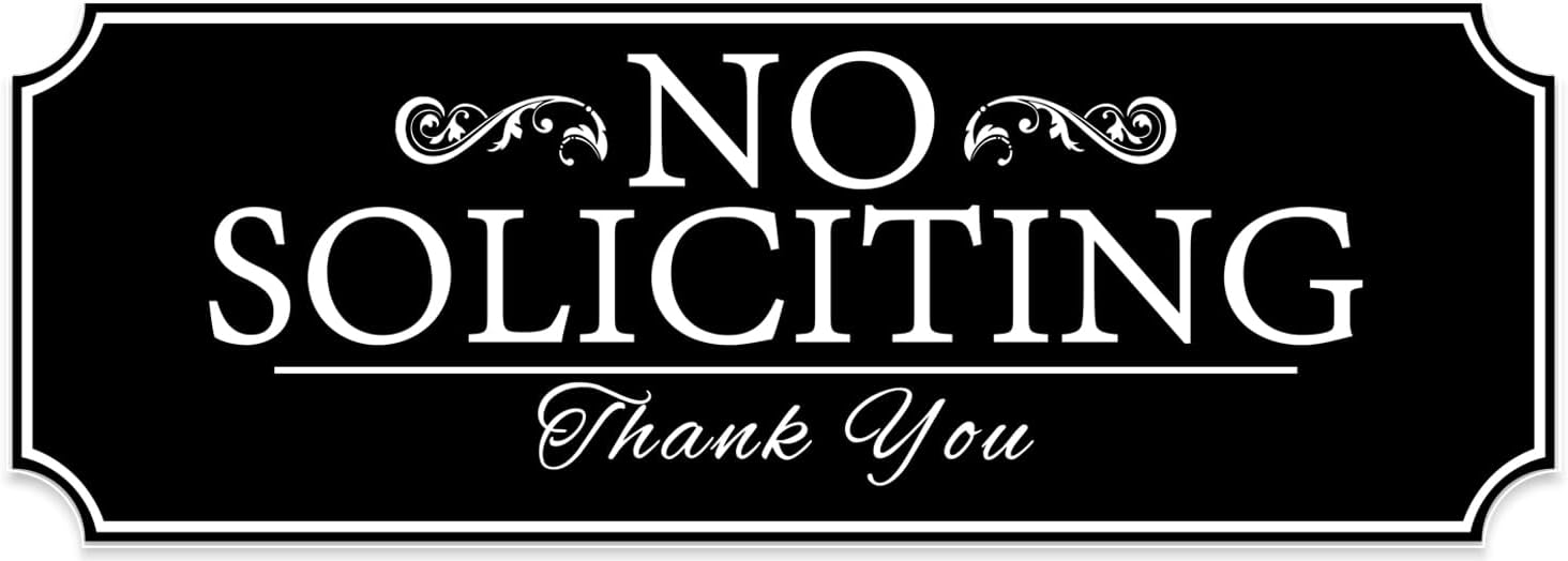 Amazon.com : No Soliciting Sign for Front Door, Self Adhesive Vinyl Do ...