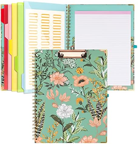 Pechor Clipboard Folio with Refillable Notepad Spiral A4 Clipboards, 5 ...