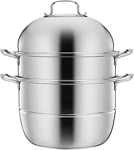 Amazon.co.jp: 2 Tier Steamer Cooking Kitchen Utensils, Stainless Steel ...