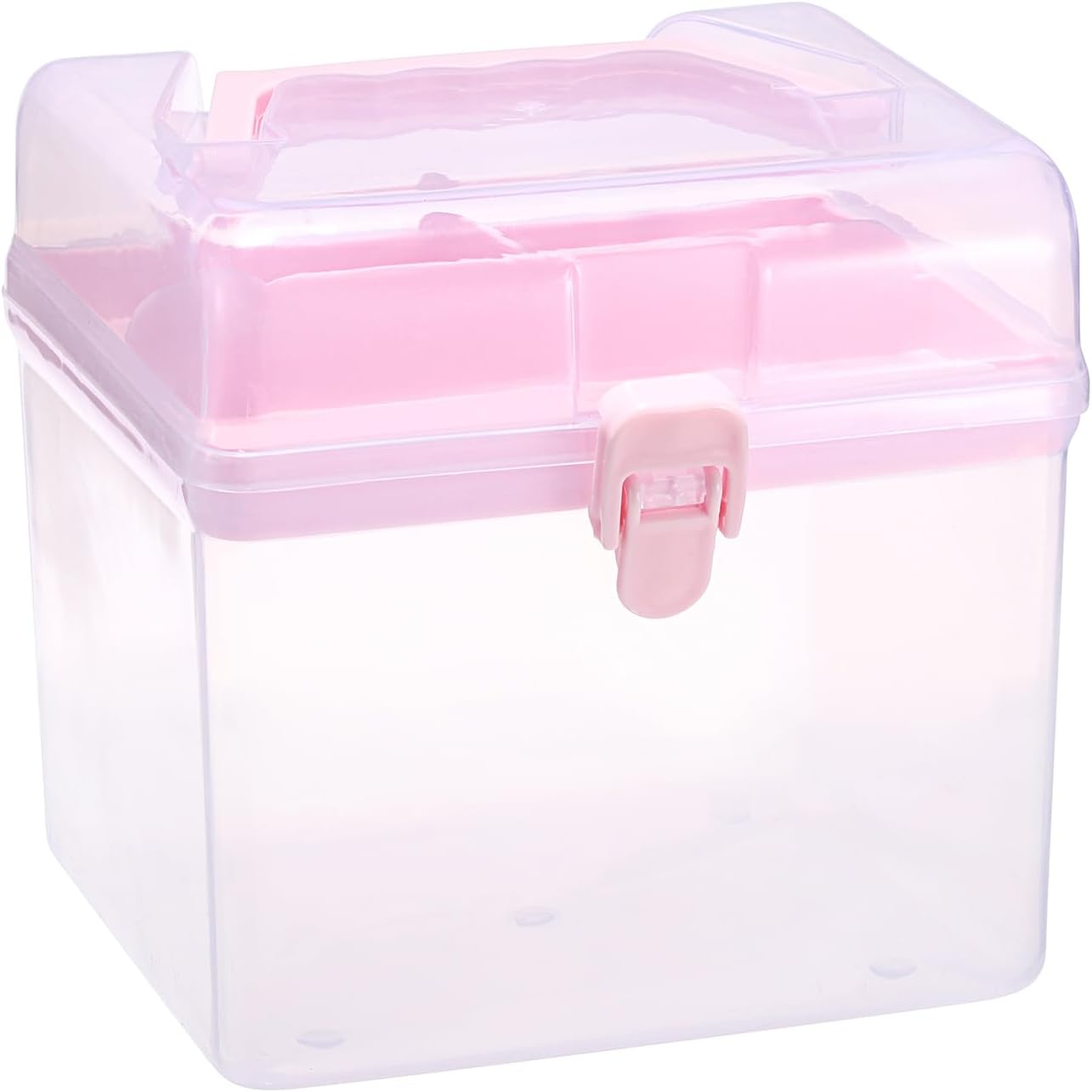 IGNPION Clear Craft Stackable Storage Box with Storage Tray Plastic ...