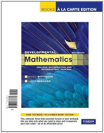 Developmental Mathematics, Books a la Carte Edition (8th Edition ...