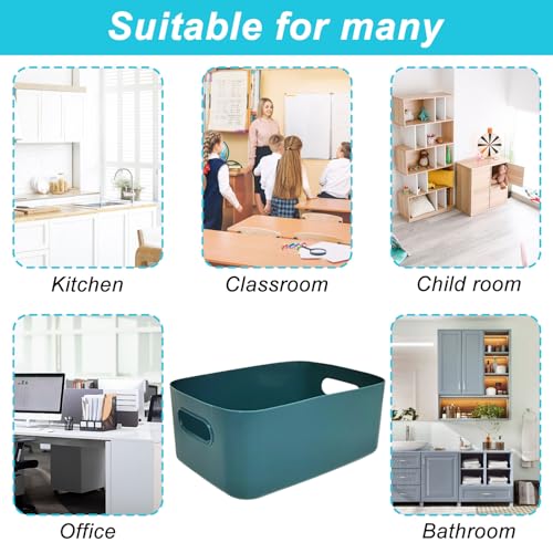 Snapklik.com : 10 Pack Plastic Storage Bins And Baskets, Middle Blue ...
