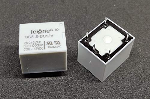 Buy INVENTO 2pcs 12V DC Relay 5 Pin 12V 7A Current Sugar Cube PCB Mount ...