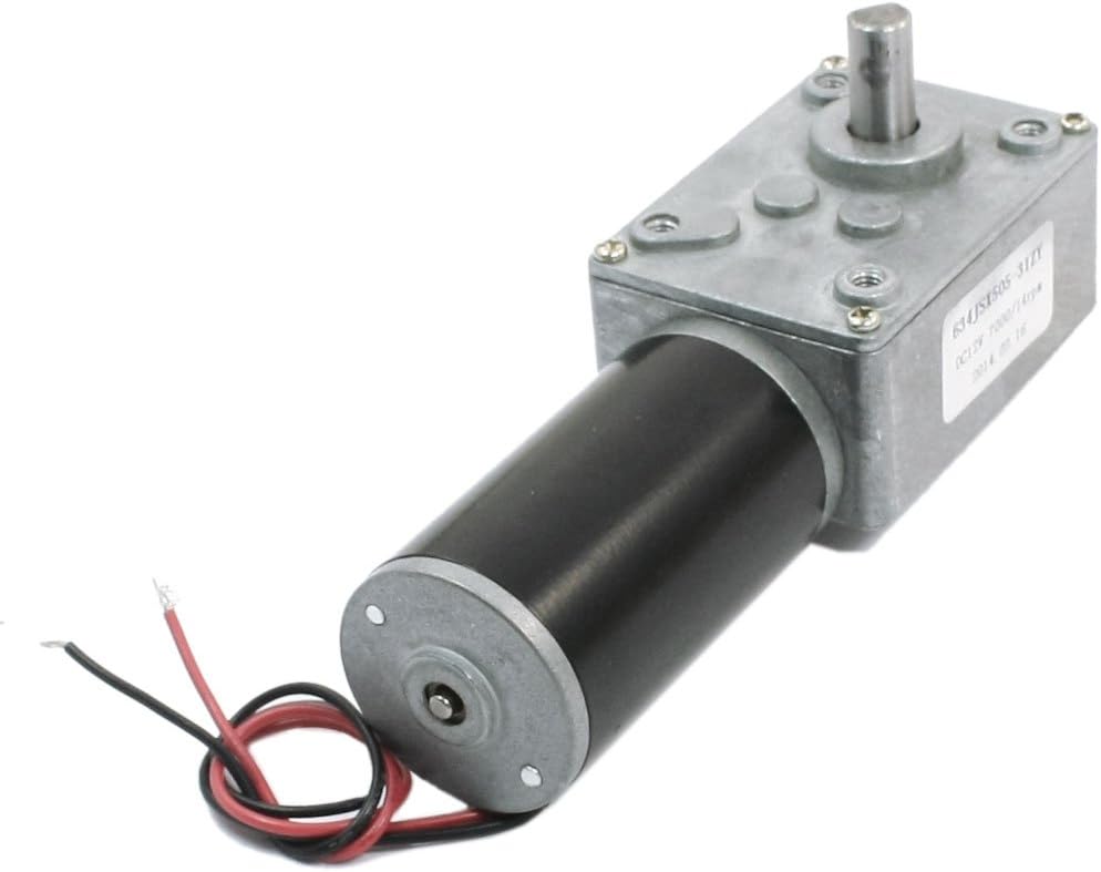 12V 7mm Shaft Reduction Ratio 7000RPM/14RPM DC Worm Geared Box Motor ...