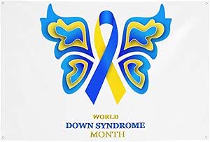Amazon.com: Down Syndrome Awareness Month Yellow Blue Ribbon Yard ...