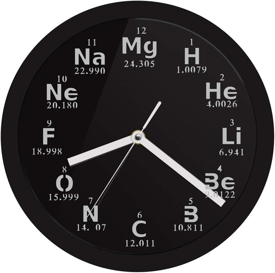 yaoyao Relojes De Pared Elemento De Tabla Periódica De 10 Pulgadas ...