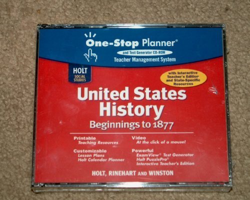 Holt Social Studies United States History Beginnings to 1877 One Stop ...