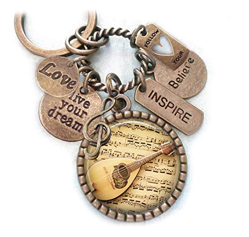 Amazon.com: Music, Mandolin Musician Inspired Backpack-Purse Clip, Key ...