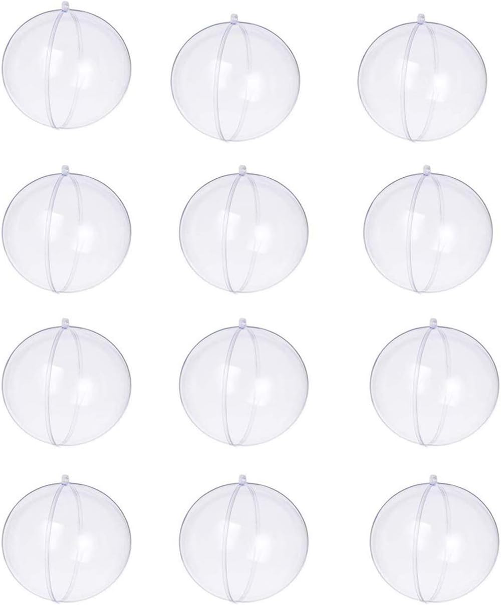 Amazon.com: Clear Plastic Acrylic Fillable Transparent Ball Ornament ...
