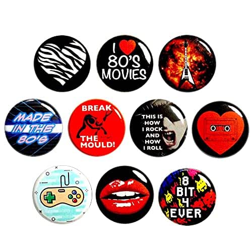 Amazon.com: I Love The 80's 1980's Retro Pin Buttons for Backpacks or ...
