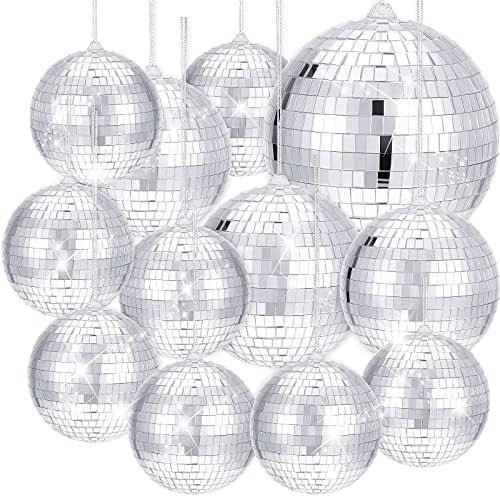 Amazon.com: WILLBOND 12 Pack Disco Ball Mirror Ball with Hanging Ring ...