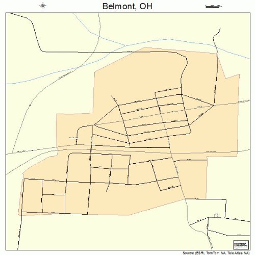 Large Street & Road Map of Belmont, Ohio OH - Printed poster size wall ...