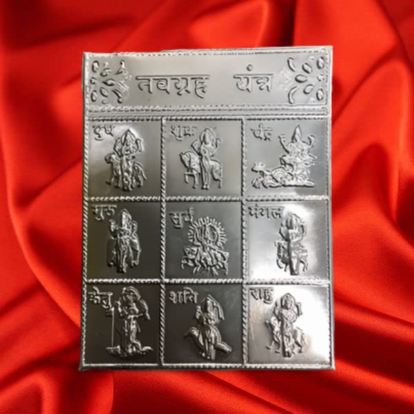 Pushpam Jewellers Pure Silver Navgraha Yantra|Embossed grahas Specially ...