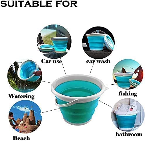 Buy GILMEAT Foldable Round Bucket Collapsible Bucket Camping, Car ...