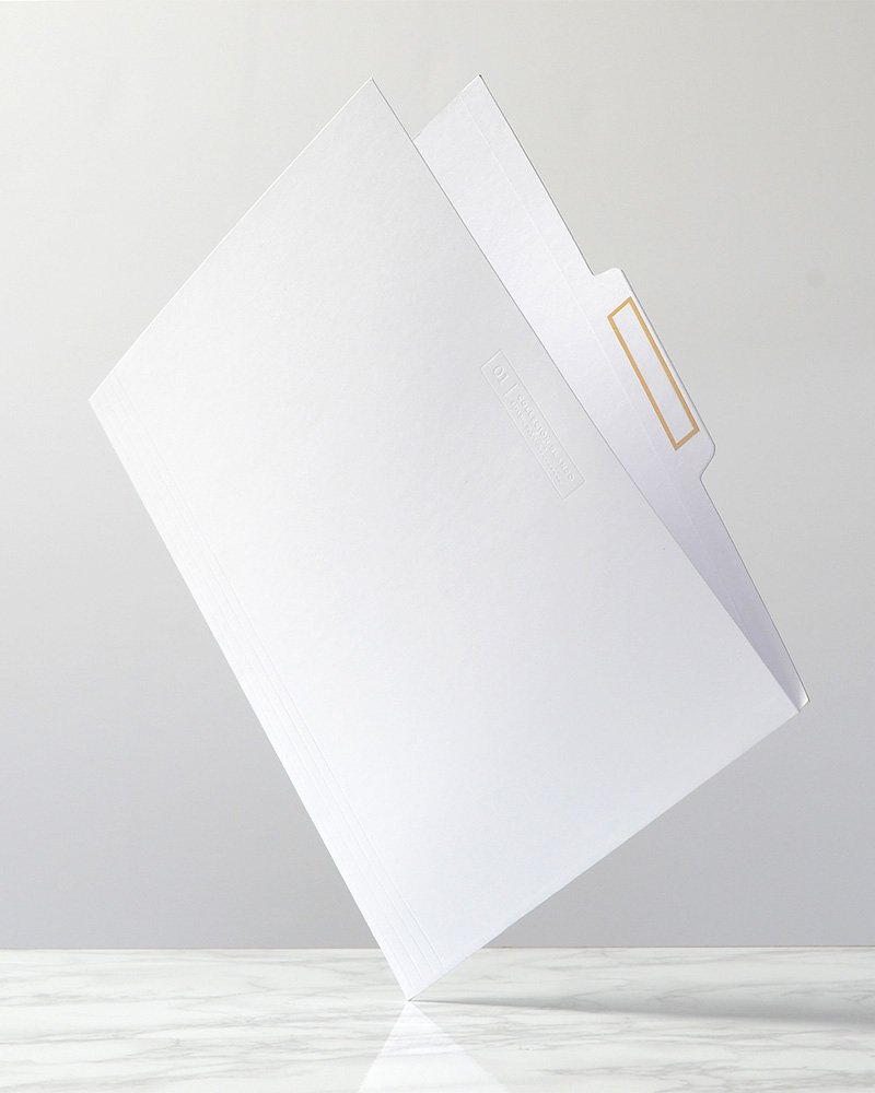 russell+hazel White File Folders, Includes Foiled Labels