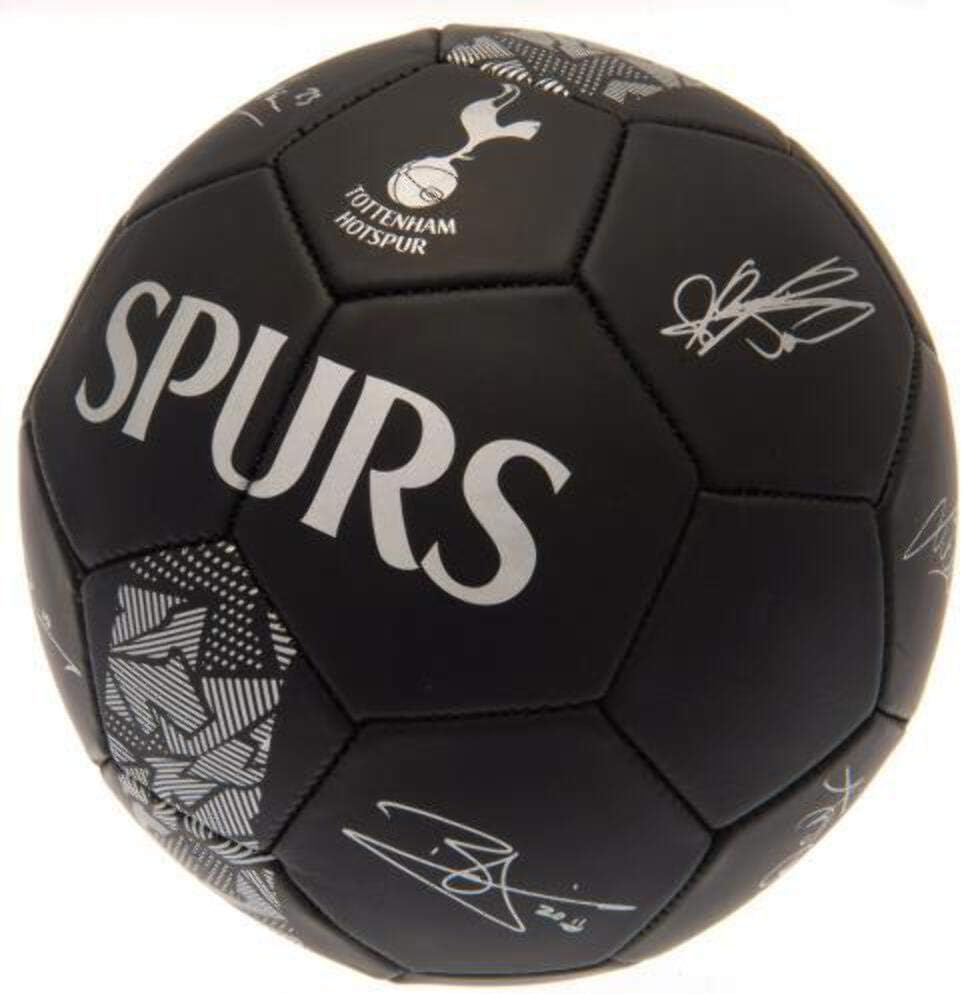Club Licensed Tottenham Signature Ball - Black/Silver (Size 5) : Amazon ...