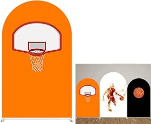 Amazon.com : afoloa Basketball Orange Backboard Arch Backdrop Covers ...