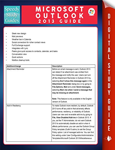 Microsoft Outlook 2013 Guide (Speedy Study Guides) (English Edition ...