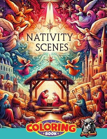 Nativity Scenes coloring book: christian coloring book for adults and ...