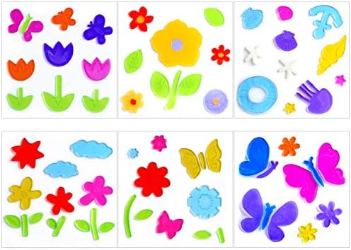 Amazon.com: Whaline 7 Sheets Spring Window Gel Clings Flowers ...