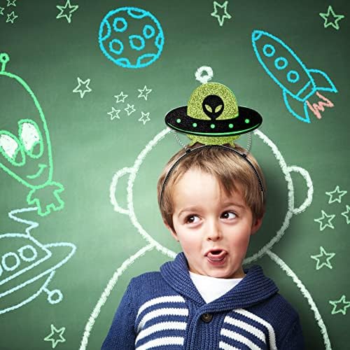 Amazon.com: Whaline 6Pcs Alien Head Boppers Glitter Green Black ...