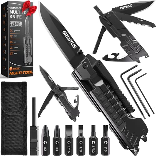 Multitool Knife 17 in 1Fire Starting Sticks, Bottle Opener, Saw ...