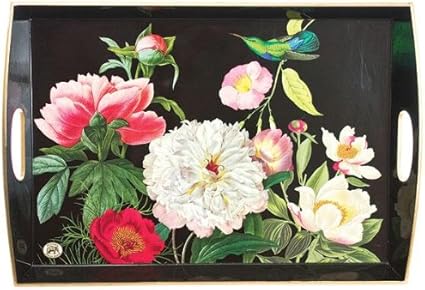 Amazon.com: Michel Design Works Decoupage Wooden Tray, Peony Blossom ...