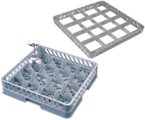 16 Compartment Glass Rack with 4 Extenders | Glass Storage Rack, Glass ...