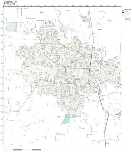 Amazon.com: Working Maps Zip Code Wall Map of Eugene, OR Zip Code Map ...