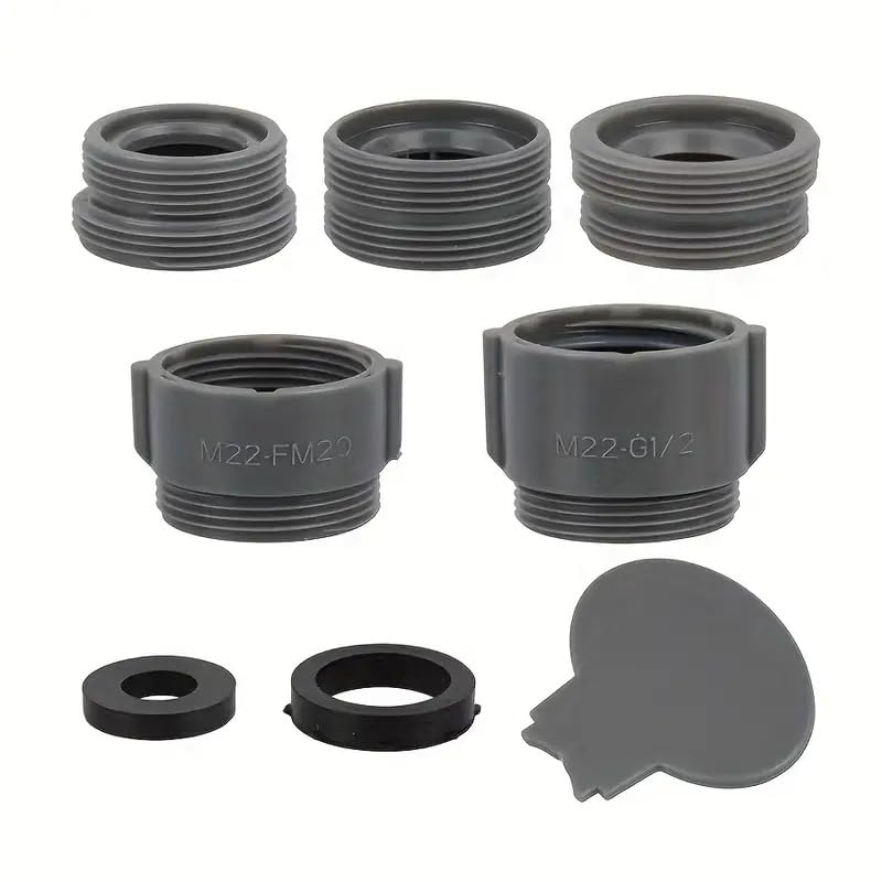 Amazon | Larusea(ラルシー) 蛇口シャワーアダプター 吐水口先端ネジ径変換 M22-F20、M22-G1/2、M22-M24、M22-M22、M22-M20 5個セット ...