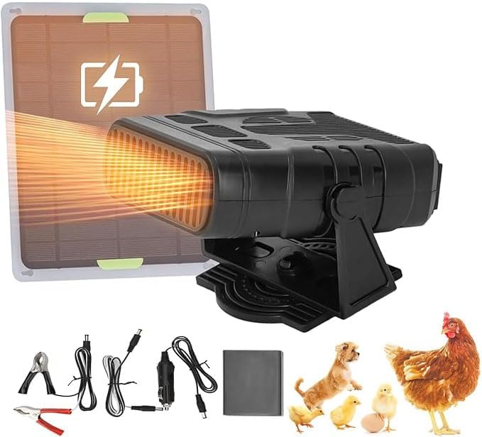 Amazon.com : 20W Single Chicken Coop Heaters Portable Solar Panel Plus ...
