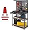 TANGZON Workbench with Pegboard, Multi-Use Workbench with 4 Shelves ...