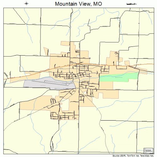 Large Street & Road Map of Mountain View, Missouri MO - Printed poster ...