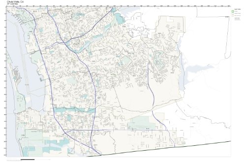 Amazon.com : ZIP Code Wall Map of Chula Vista, CA ZIP Code Map ...