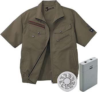 Amazon.co.jp: [自重堂] 空調ウェア セット (電池式セット) Jawin ジャウィン 半袖 ブルゾン 帯電防止 54040 全3色 : ファッション