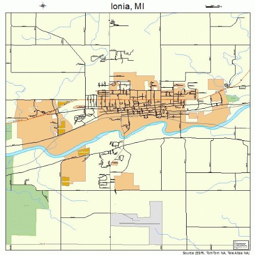 Amazon.com : Large Street & Road Map of Ionia, Michigan MI - Printed ...