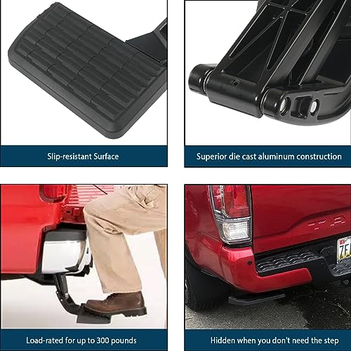 Snapklik.com : CYTROBE Rear Truck Bed Step, Folding Retractable Bumper ...