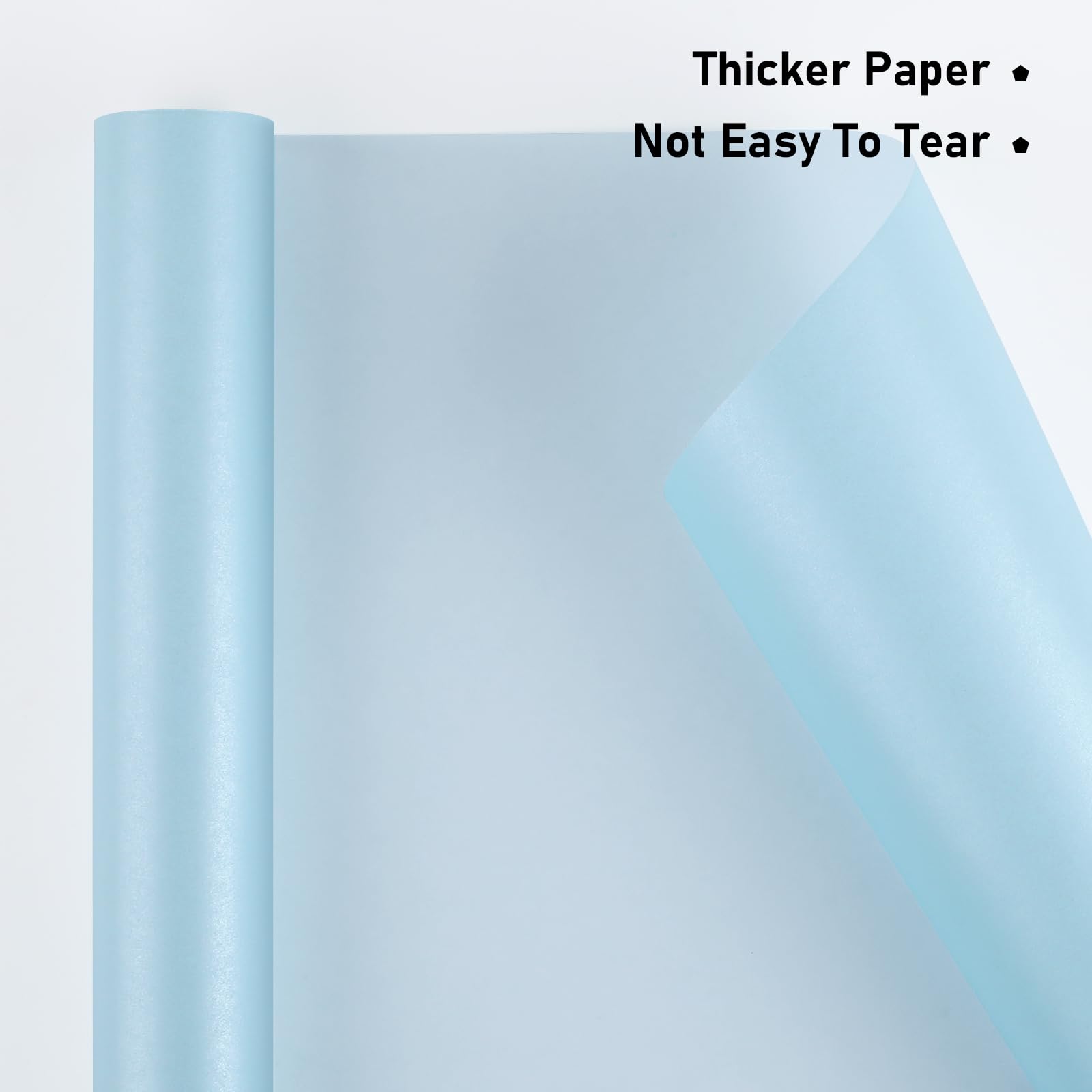Snapklik.com : NESCCI Sky Blue Matte Wrapping Paper,Solid Color Pearly ...