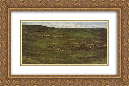 Amazon.com: A Herd Of Horses In Baraba Steppes 24x16 Gold Ornate Frame ...